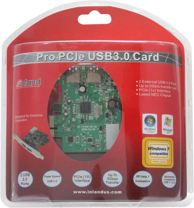 Inland Pro 2 Port USB 3.0 PCI EXPRESS Card Model 08830 - Newegg.com