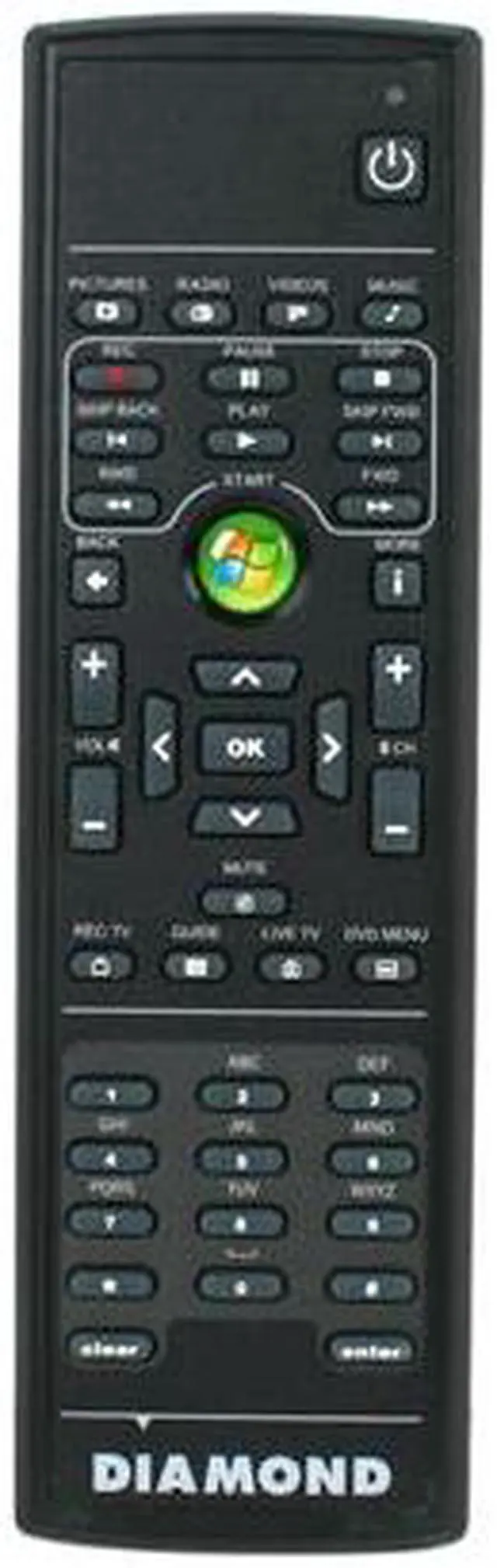DIAMOND GRC100 Remote Control for Windows Vista and XP Media Center ...
