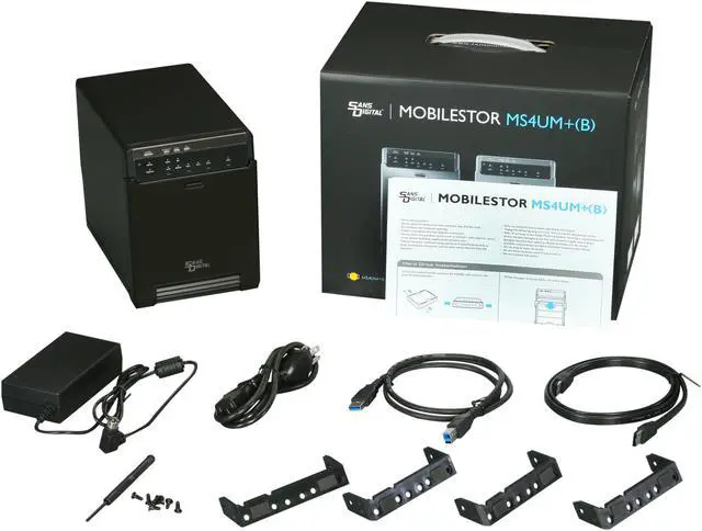 SANS DIGITAL MobileSTOR MS4UM+B 4-Bay eSATA Port Multiplier and USB 3.0 ...