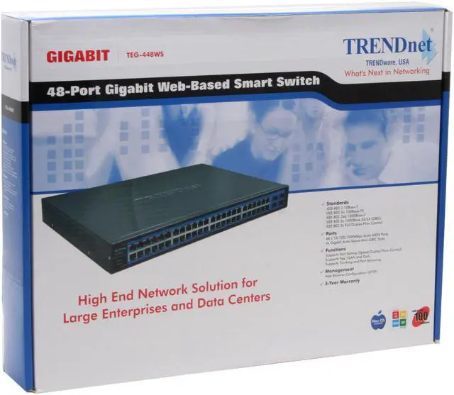 TRENDnet TEG-448WS Smart 48-Port Gigabit Web-Based Smart Switch ...