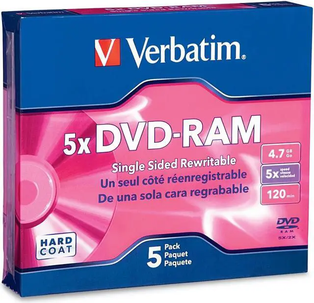 Verbatim 4.7GB 5X DVD-RAM 5 Packs Media Model 95373 - Newegg.com