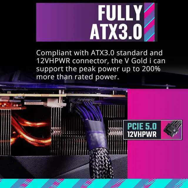Cooler Master V750 Gold i ATX3.0 Fully Modular, 750W, 80+ Gold, Semi ...