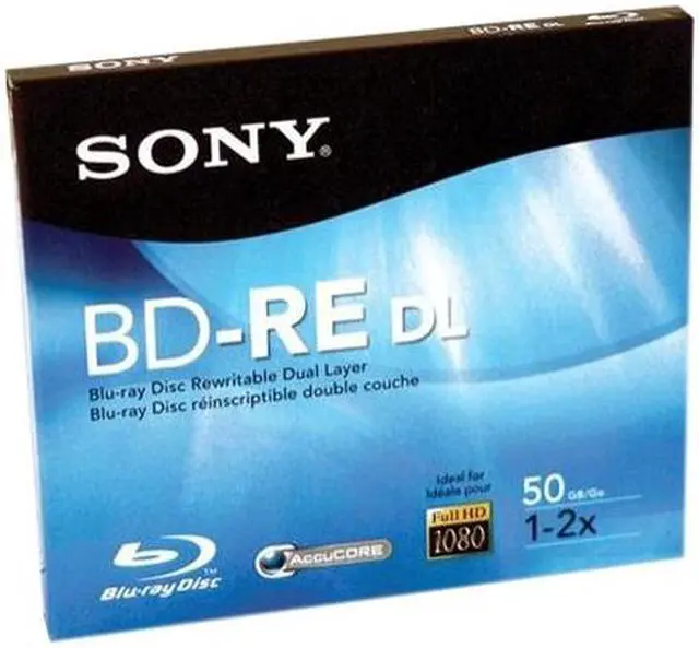 SONY 50GB 2X BD-RE Single Rewriteable Double Layer Blu-Ray Disc Model BNE50RH - Newegg.com