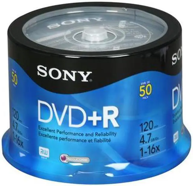SONY 4.7GB 16X DVD+R 50 Packs Disc Model 50DPR47RS4 - Newegg.ca