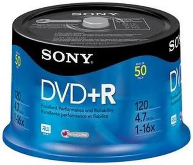 SONY 4.7GB 16X DVD+R 50 Packs Disc Model 50DPR47RS4 - Newegg.com