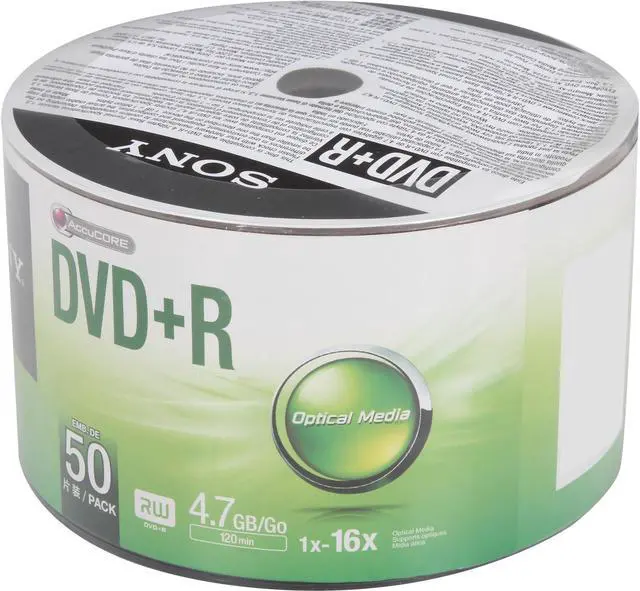 SONY 4.7GB 16X DVD+R 50 Packs Disc Model 50DPR47SB - Newegg.com