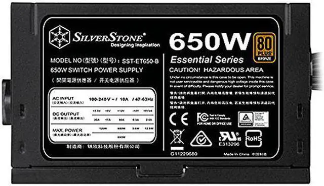 SilverStone Essential Series SST-ET650-B 650 W Power Supply - Newegg.com
