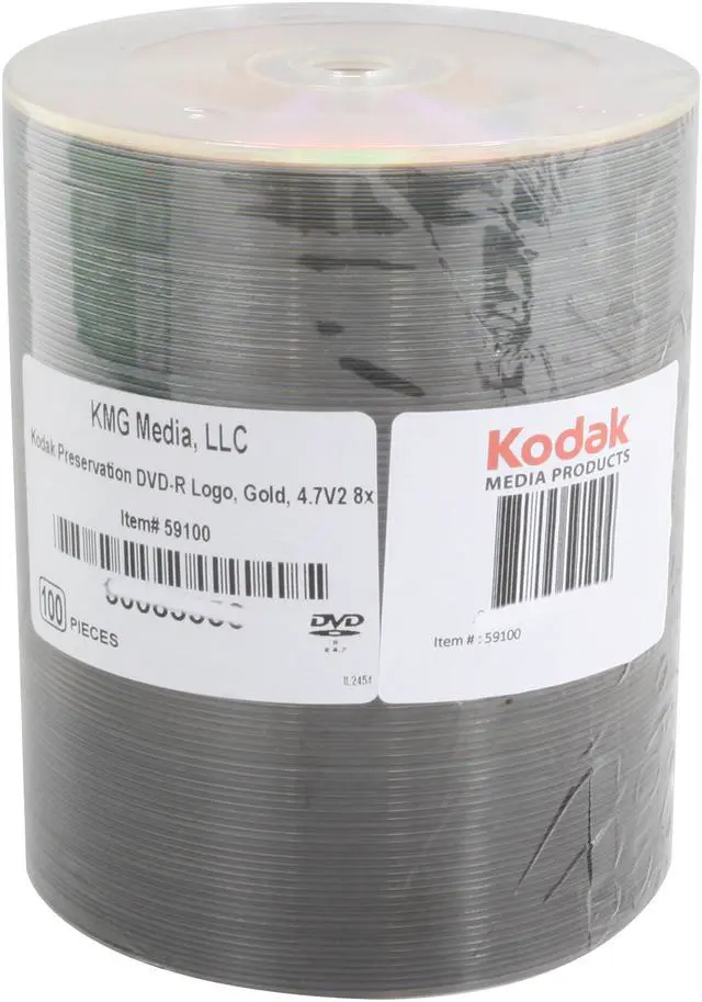 Kodak 4.7GB DVD-R 100 Packs Disc Model 59100 - Newegg.com