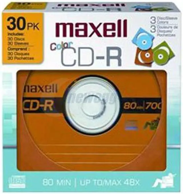maxell 700MB 48X CD-R 30 Packs Disc With Individual Paper Sleeves Model ...