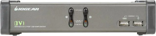 IOGEAR GCS1102-KM1 2-Port DVI KVMP Switch USB Console, USB Peripherals ...