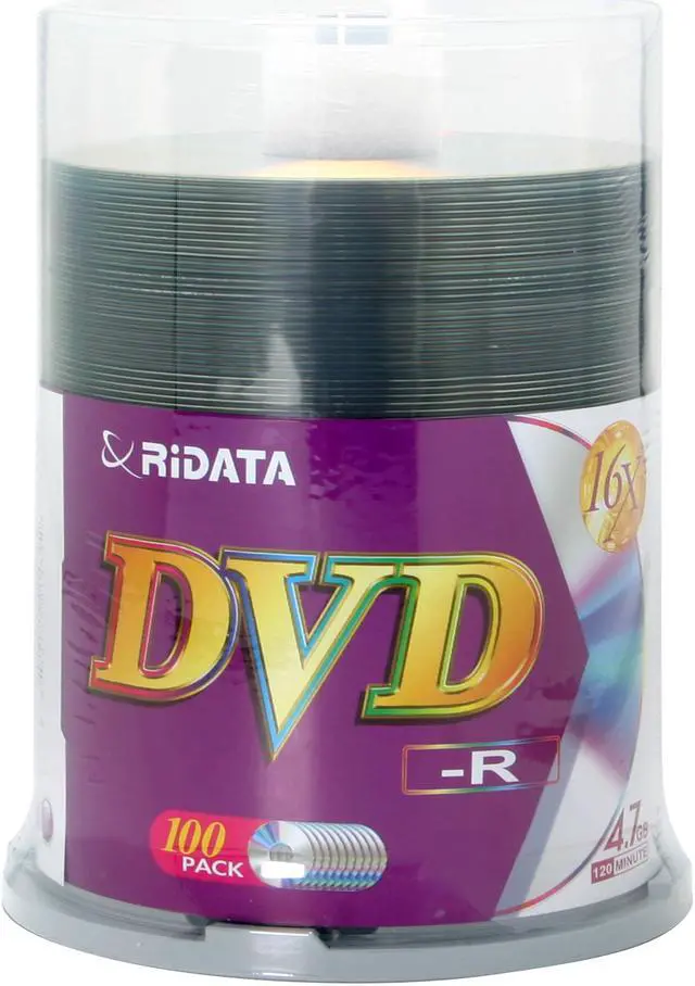 RiDATA 4.7GB 16X DVD-R 100 Packs Disc Model DRD-4716-RDCB100 - Newegg.com