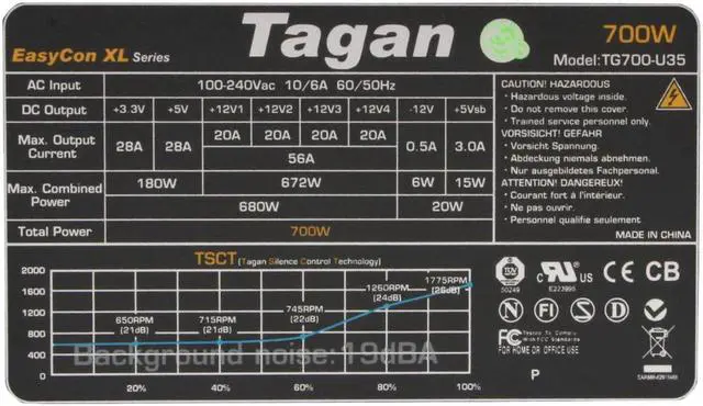 Tagan TG700-U35 700 W Power Supply - Newegg.com