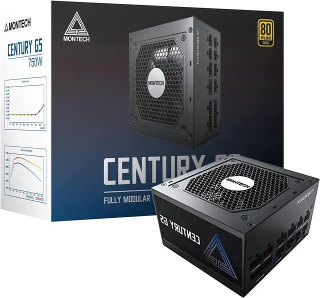 Montech CENTURY G5, 750 Watt, ATX 3.0 & PCIe Gen 5 Compliant, 80 PLUS ...