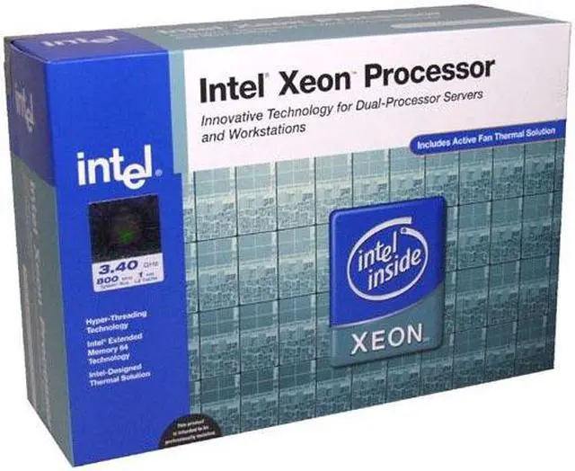 Intel Xeon EM64T 3.4 - Xeon Nocona 3.4 GHz Socket 604 Processor ...