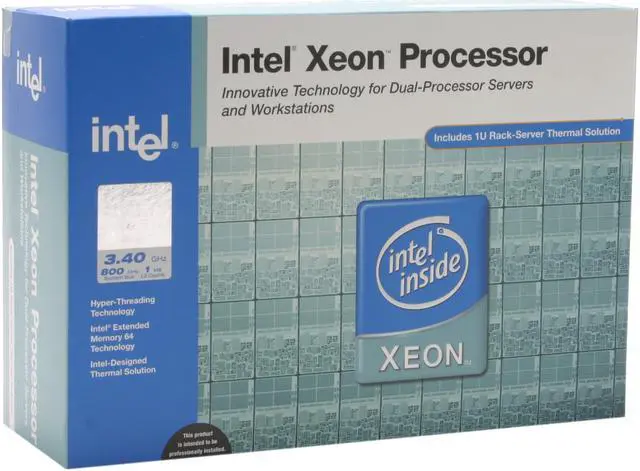 Intel Xeon EM64T 3.4 - Xeon Nocona Single-Core 3.4 GHz Socket 604 1U ...