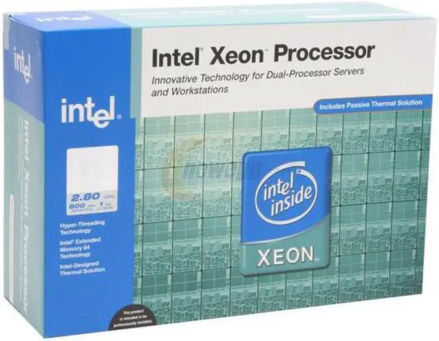 Intel Xeon EM64T 2.8 - Xeon Nocona Single-Core 2.8 GHz Socket 604 2U ...