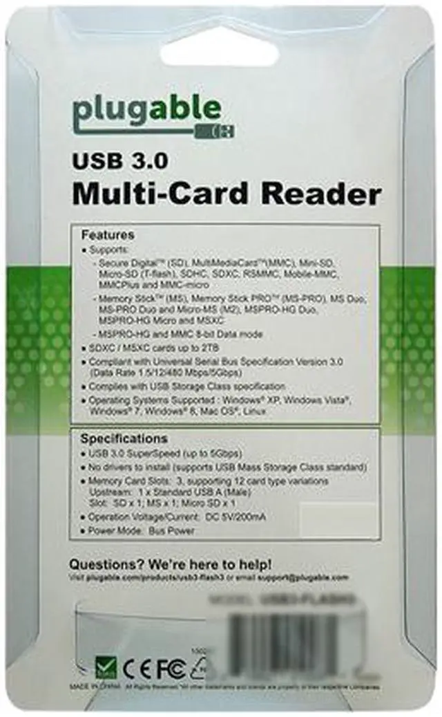 Supports Sd Sdhc Sdxc Micro Sd / T-Flash Ms Ms Pro Duo Mmc And More ...