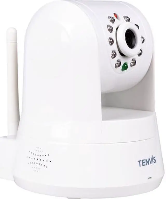 TENVIS IPROBOT3-WH P2P HD 720P Pan/Tilt Day/Night w/ IR Cut 2-Way Audio ...