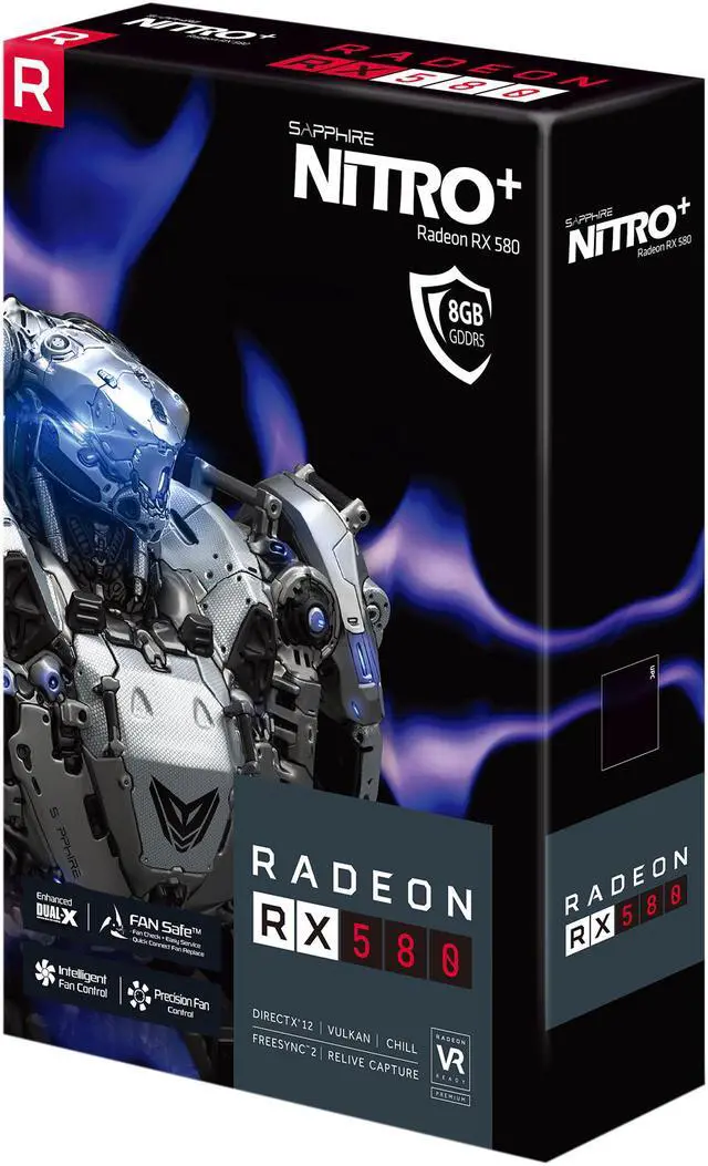 Sapphire Video Card 11265-01-20G NITRO+ RX 580 8GB GDDR5 PCI Express ...