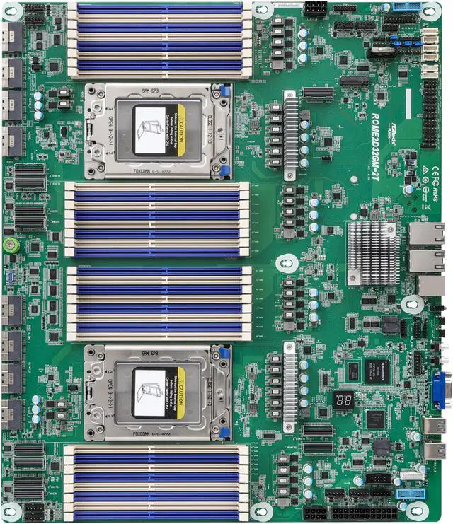 ASRock Rack Server Motherboard ROME2D32GM-2T Proprietary Dual Socket ...