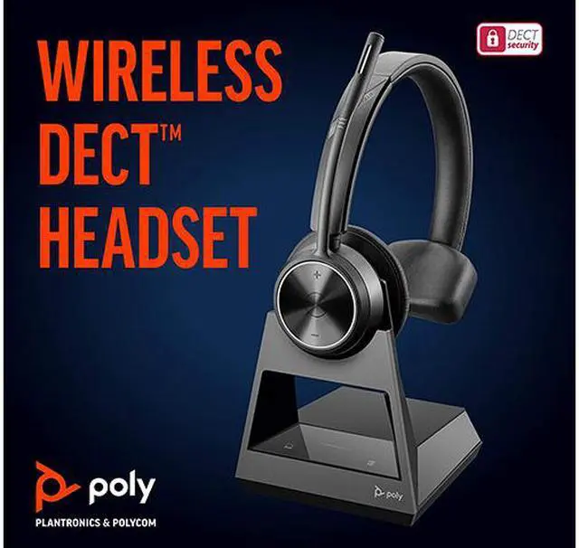 Poly Savi 7310-M Ultra-Secure Wireless DECT Headset System - Microsoft ...