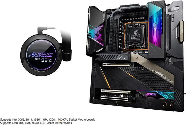 AORUS AIO Liquid Cooler, 360mm Radiator, 120*25mm*3 ARGB Fan, >200w TDP ...