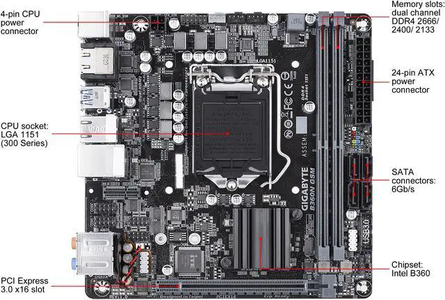 GIGABYTE B360N GSM LGA 1151 (300 Series) Mini ITX Motherboards - Intel - Newegg.com
