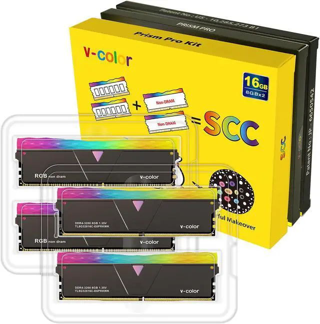 V-Color 16GB (2 x 8GB) DDR4 3200 (PC4 25600) Desktop Memory + RGB Dummy ...