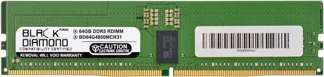 Black Diamond 64GB (2Rx8) DDR5 4800 ECC REG Memory BD64G4800MCR31 ...