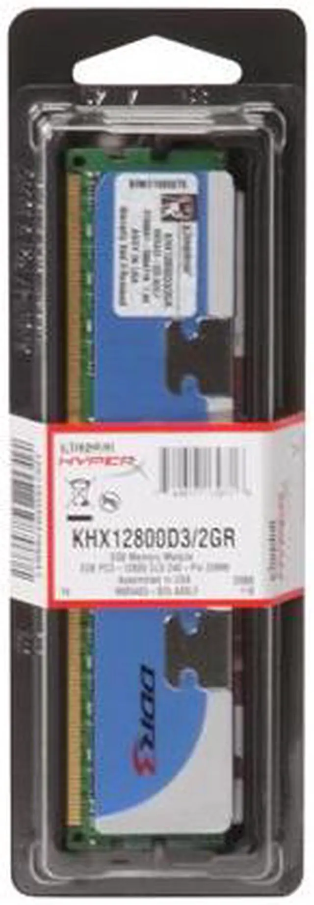 HyperX 2GB DDR3 1600 (PC3 12800) Desktop Memory Model KHX12800D3/2GR ...