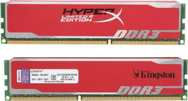 HyperX Blu 8GB (2 x 4GB) DDR3 1333 Desktop Memory Red Limited Edition ...