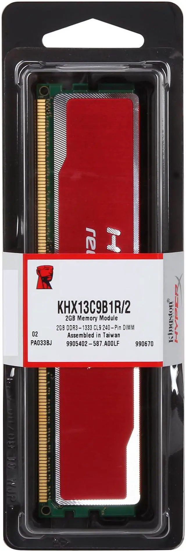 HyperX Blu Red Series 2GB DDR3 1333 Desktop Memory Model KHX13C9B1R/2 ...