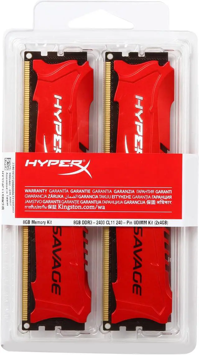 HyperX Savage 8GB (2 x 4GB) DDR3 2400 (PC3 19200) Desktop Memory Model ...