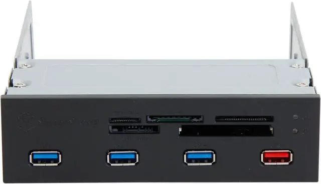 Open Box: Silverstone FP56 USB 3.0 Multifunction Card Reader with 3x USB 3.0, 1x high speed ...
