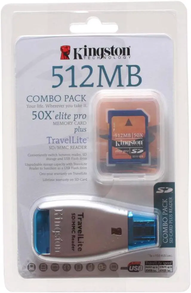Kingston Elite Pro 512MB Secure Digital (SD) Flash Card w/TravelLite ...
