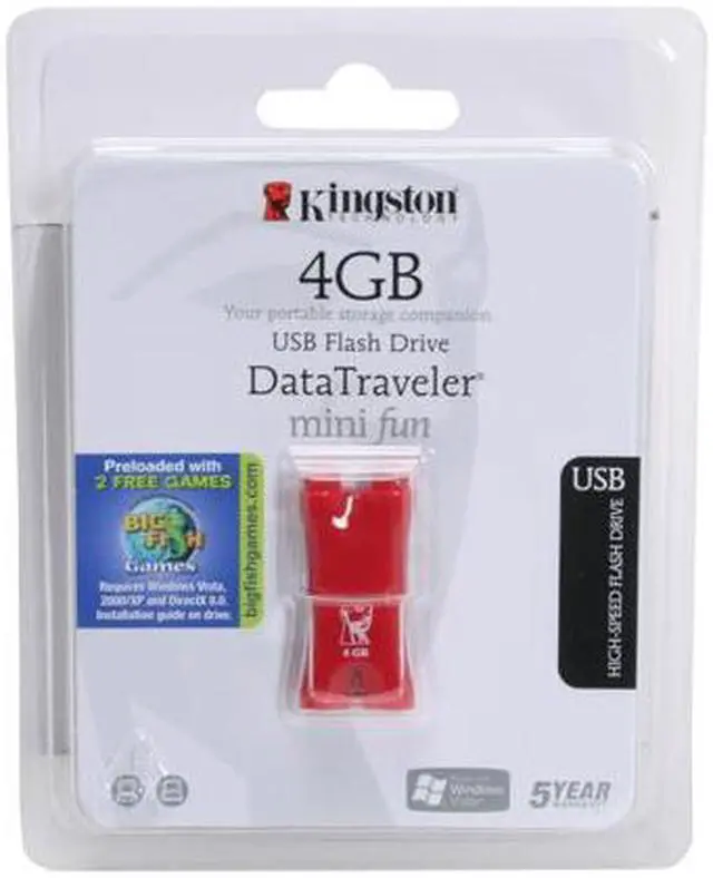 Kingston DataTraveler Mini Fun 4GB Flash Drive (USB2.0 Portable) w ...