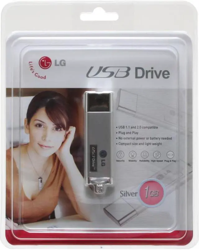 LG Xtick Silver 1GB Flash Drive (USB2.0 Portable) - Newegg.com