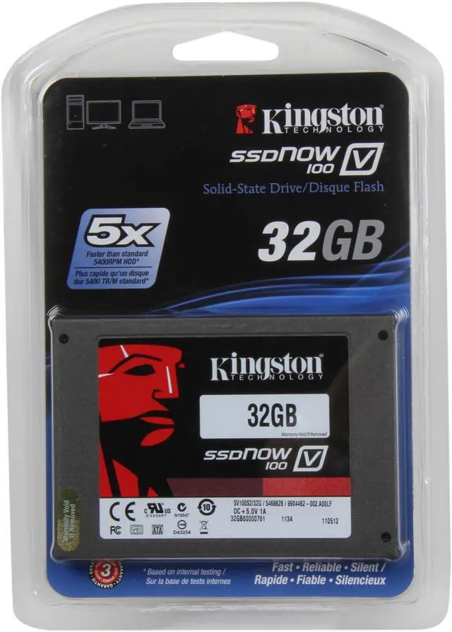 Kingston SSDNow V100 SV100S2/32G 2.5" 32GB SATA II Internal Solid State Drive (SSD) (Stand-alone ...