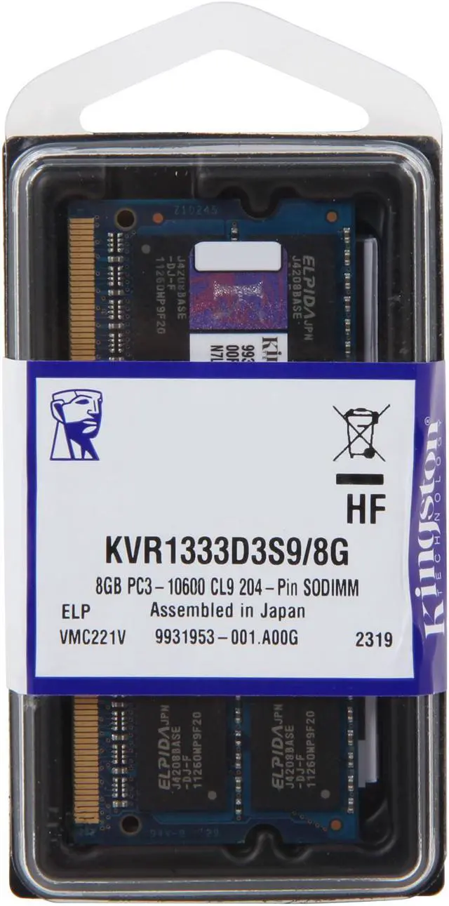 Kingston 8GB 204-Pin DDR3 SO-DIMM DDR3 1333 Laptop Memory Model KVR1333D3S9/8G - Newegg.ca