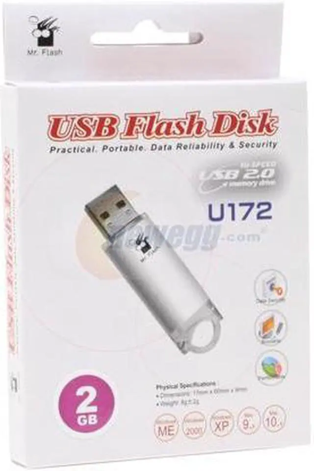 PQI U172 (SILVER) 2GB Flash Drive (USB2.0 Portable) - Newegg.com