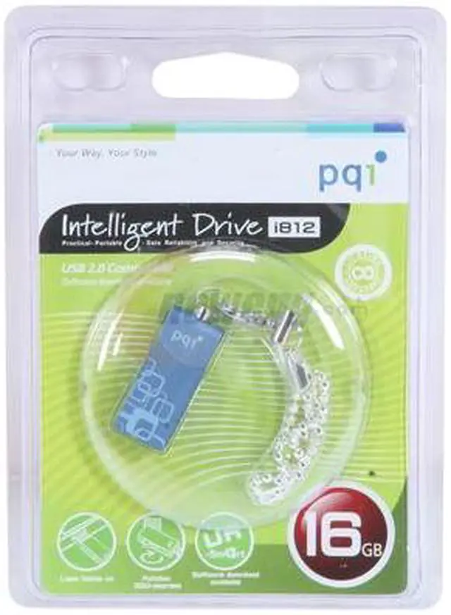 PQI i812 16GB USB2.0 Flash Drive (Blue) - Newegg.com