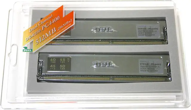 GeIL Ultra 512MB (2 x 256MB) DDR 550 (PC 4400) Dual Channel Kit Desktop ...