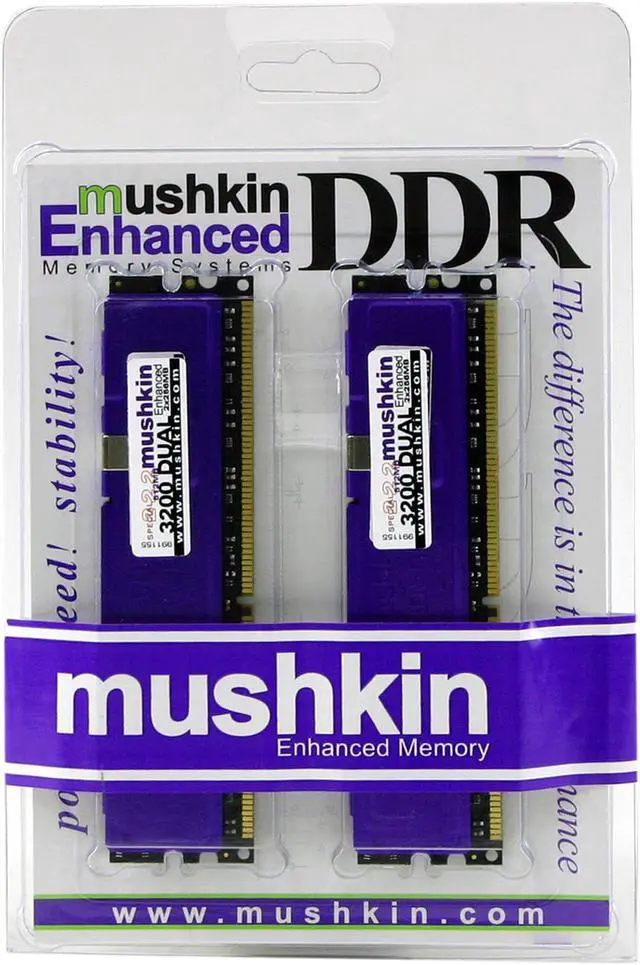Mushkin Enhanced 512MB (2 x 256MB) DDR 400 (PC 3200) Dual Channel Kit ...
