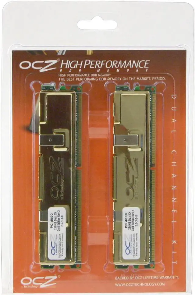 Open Box: OCZ Gold Revision 2 512MB (2 x 256MB) DDR 500 (PC 4000) Dual ...