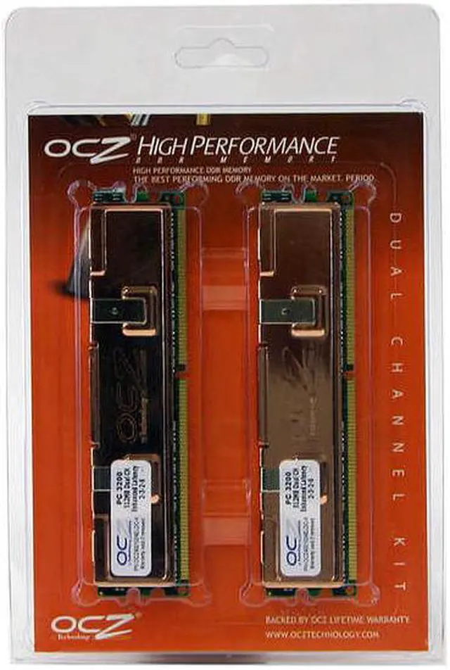 OCZ Enhanced Latency 1GB (2 x 512MB) DDR 400 (PC 3200) Dual Channel Kit ...