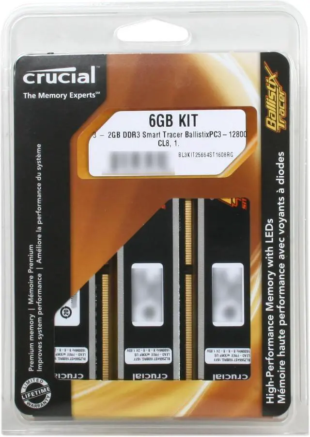 Crucial Ballistix Smart Tracer 6GB (3 x 2GB) DDR3 1600 (PC3 12800 ...
