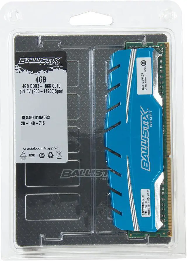 Ballistix Sport XT 4GB DDR3 1866 (PC3 14900) Desktop Memory Model ...