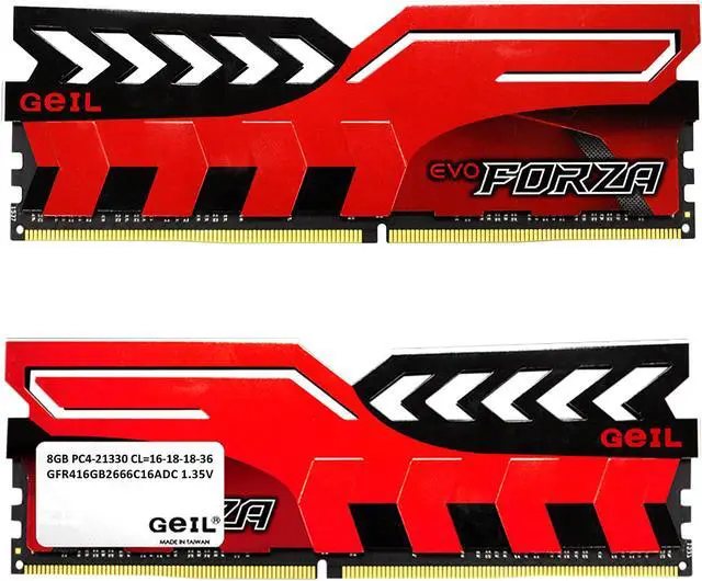 GeIL EVO FORZA 16GB (2 x 8GB) DDR4 2666 (PC4 21330) Desktop Memory ...