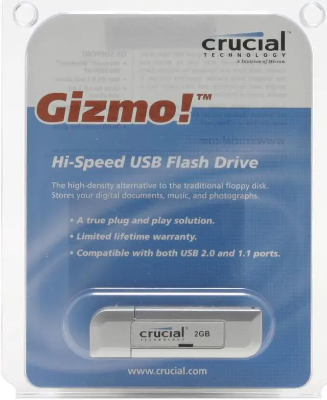 Crucial Gizmo 2GB Flash Drive (USB2.0 Portable) - Newegg.com