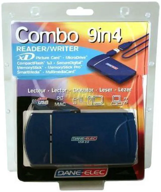 DANE-ELEC DA-COMBO9IN4 9-in-1 USB 2.0 Card Reader - Newegg.com